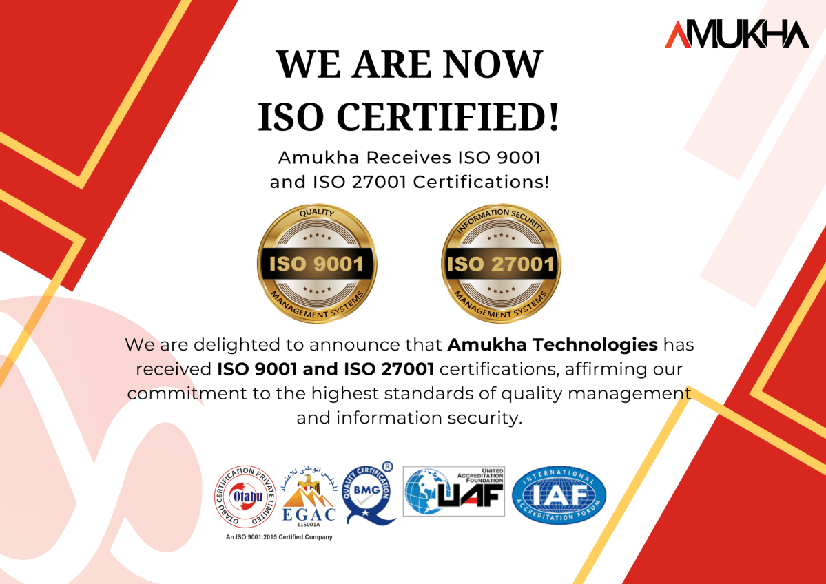 Celebrating Excellence: Amukha Secures ISO 9001 and ISO 27001 ...